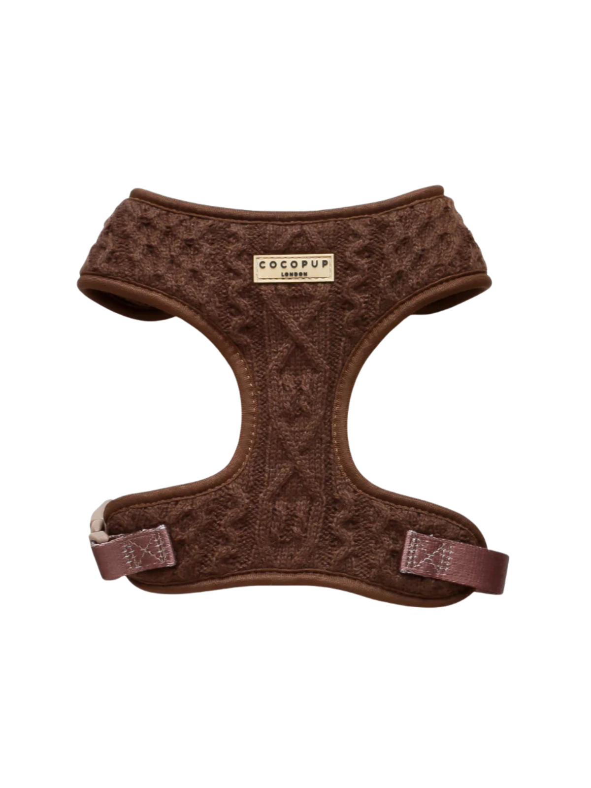 Cocopup Cable Knit Dog Harness Hot Coco | Adjustable Neck | Bisou Dog